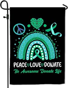 Amazon.com : MAIANEY - Peace Love Donate Life Flag - Organ Donation ...