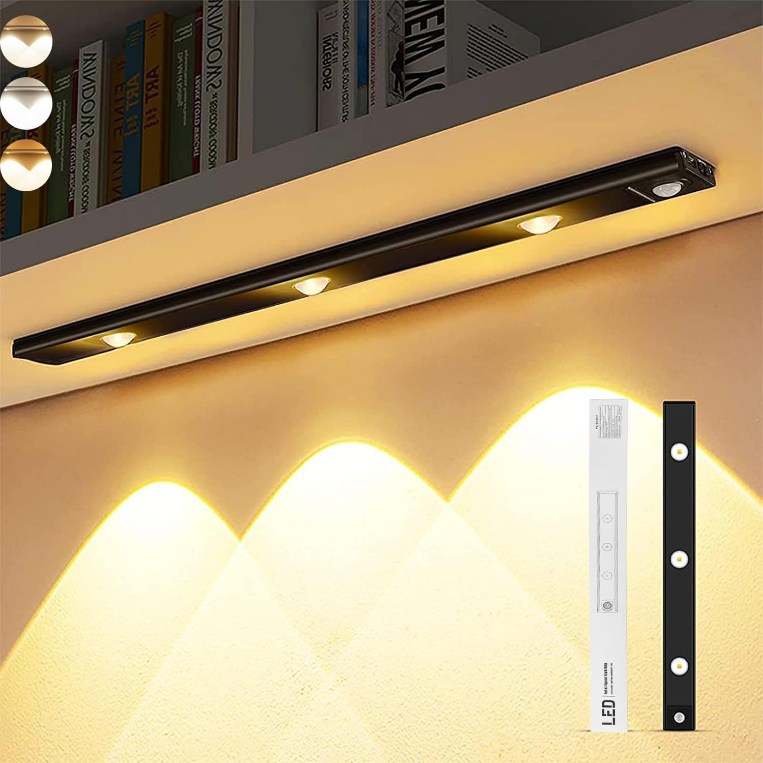 Xkimos Motion Sensor Cabinet Light,LED Light, 40cm long,Wireless USB ...