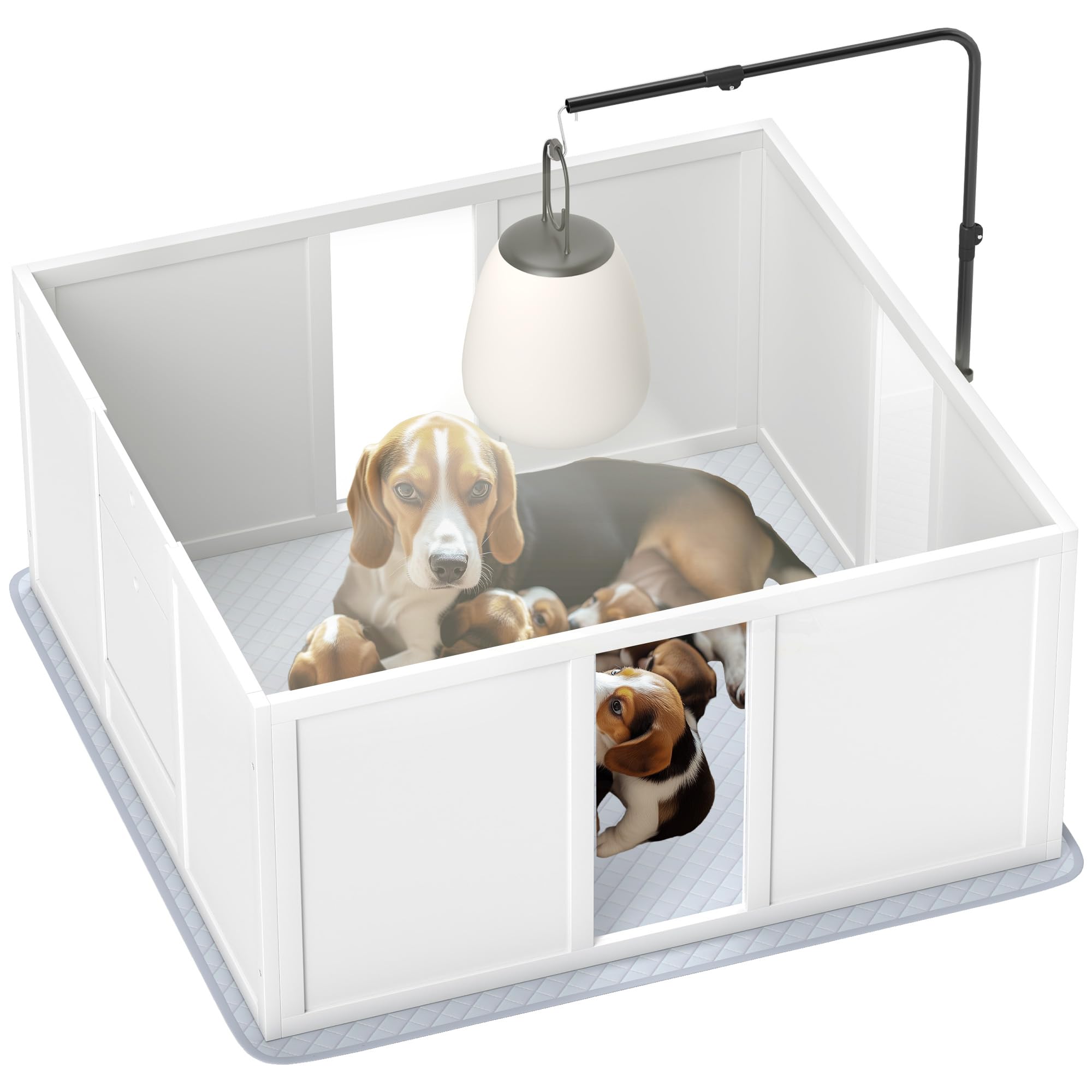 Amazon.com : PawHut Whelping Box for Dogs, Newborn Puppy Supplies with ...