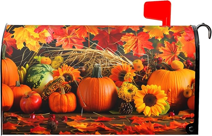 Amazon.com: aportt Autum Fall Mailbox Cover Thanksgiving Pumpkin ...