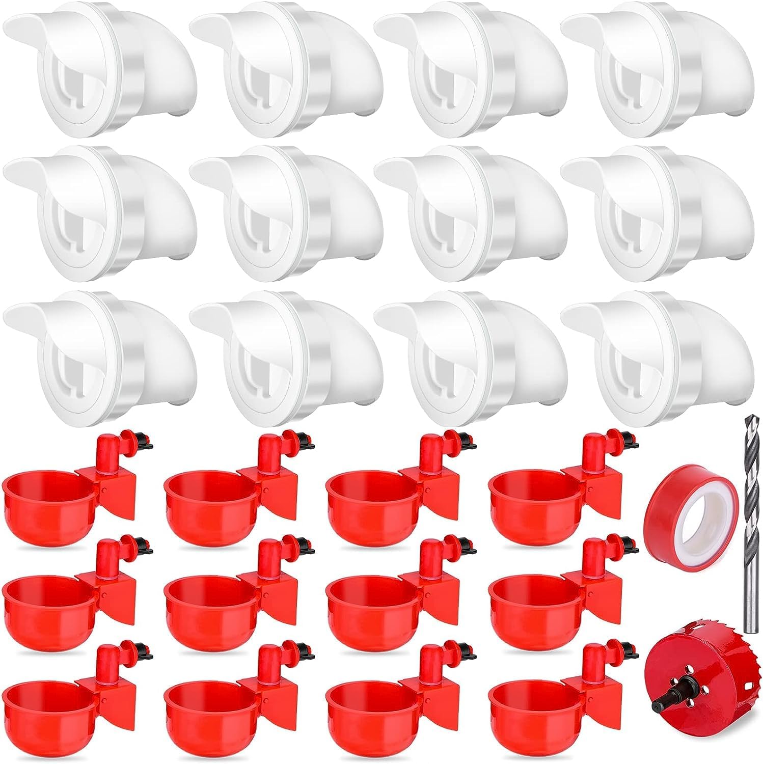 Amazon.com: 12 Pcs Chicken Feeder Kit and 12 Pcs Chicken Water Cup Kit ...
