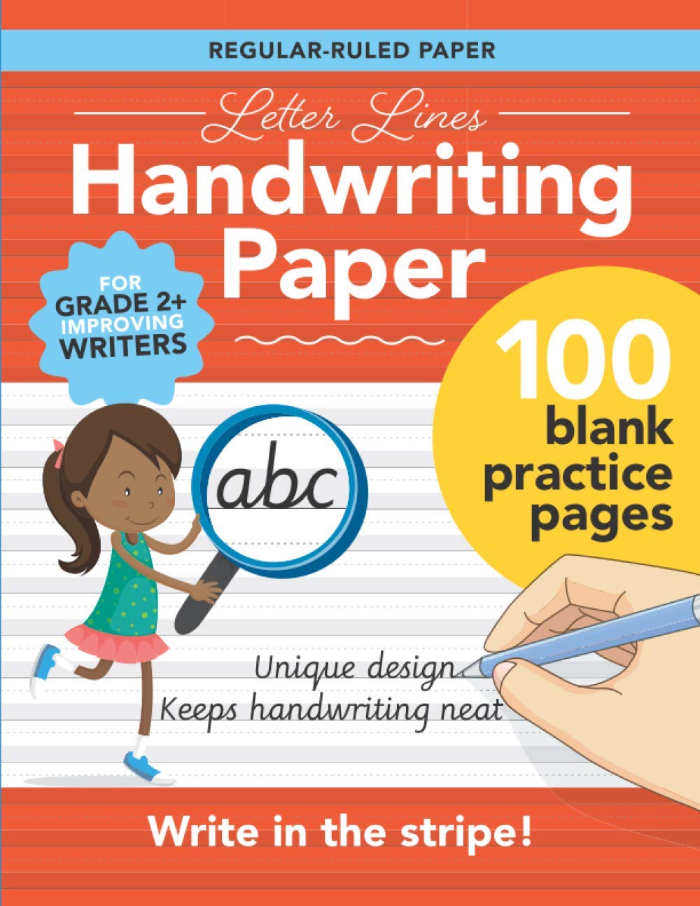 Letter Lines Regular Ruled Handwriting Paper: 100 blank practice pages ...