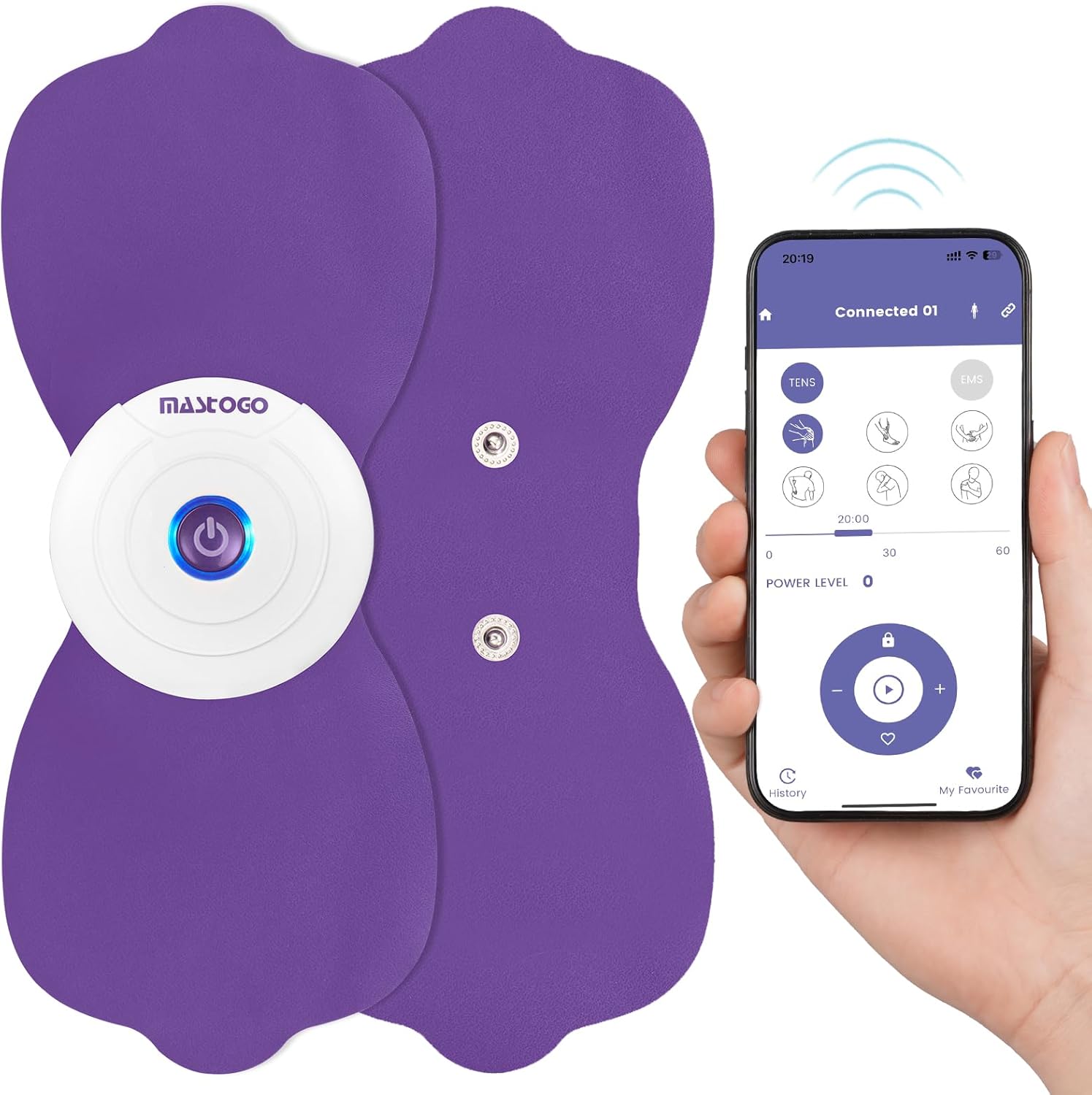 Amazon.com: Wireless TENS Unit MASTOGO 12 Mode 20 Intensity APP ...