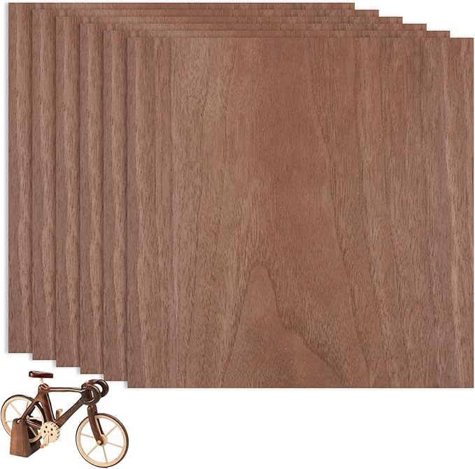 Amazon.com: 6PCS Walnut Plywood 1/8" x 12" x 12" Walnut Sheets A/B ...
