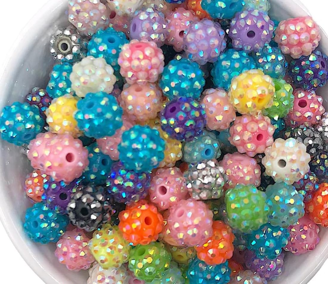Snapklik.com : Decoendiy 50Pcs Resin Rhinestone Beads, Loose Chunky ...