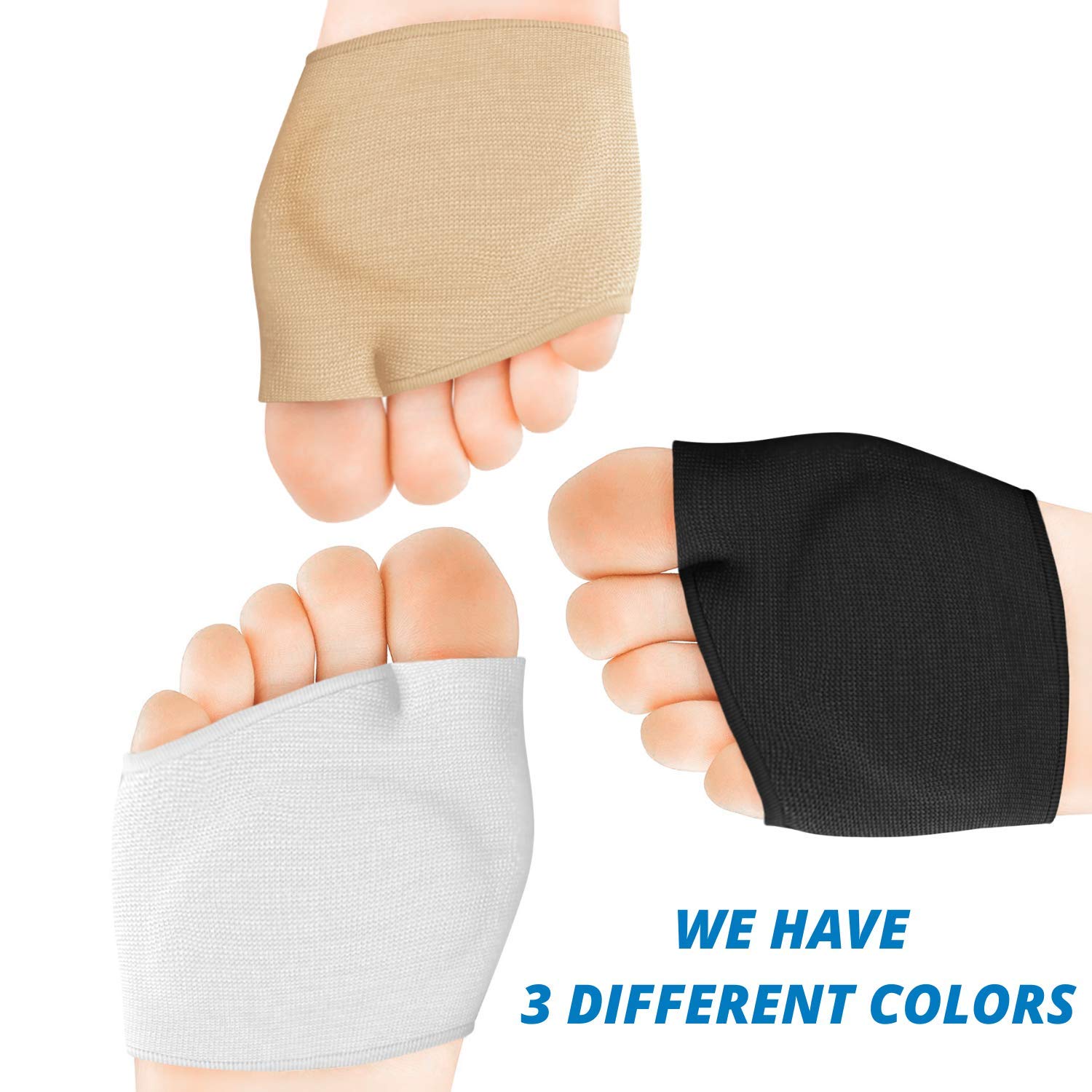 Metatarsal Sleeve with Gel Pads - 2 Pairs - Ball of Foot Cushions with ...