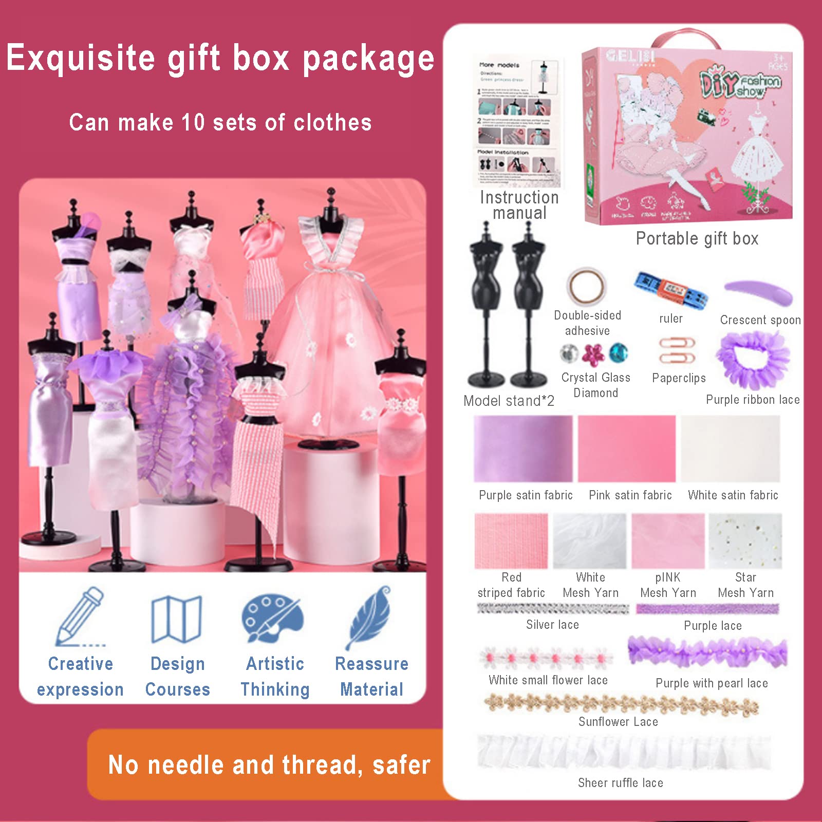 Snapklik.com : Xrxebv Girls Fashion Designer Kit, 10 Sets Of Creative ...