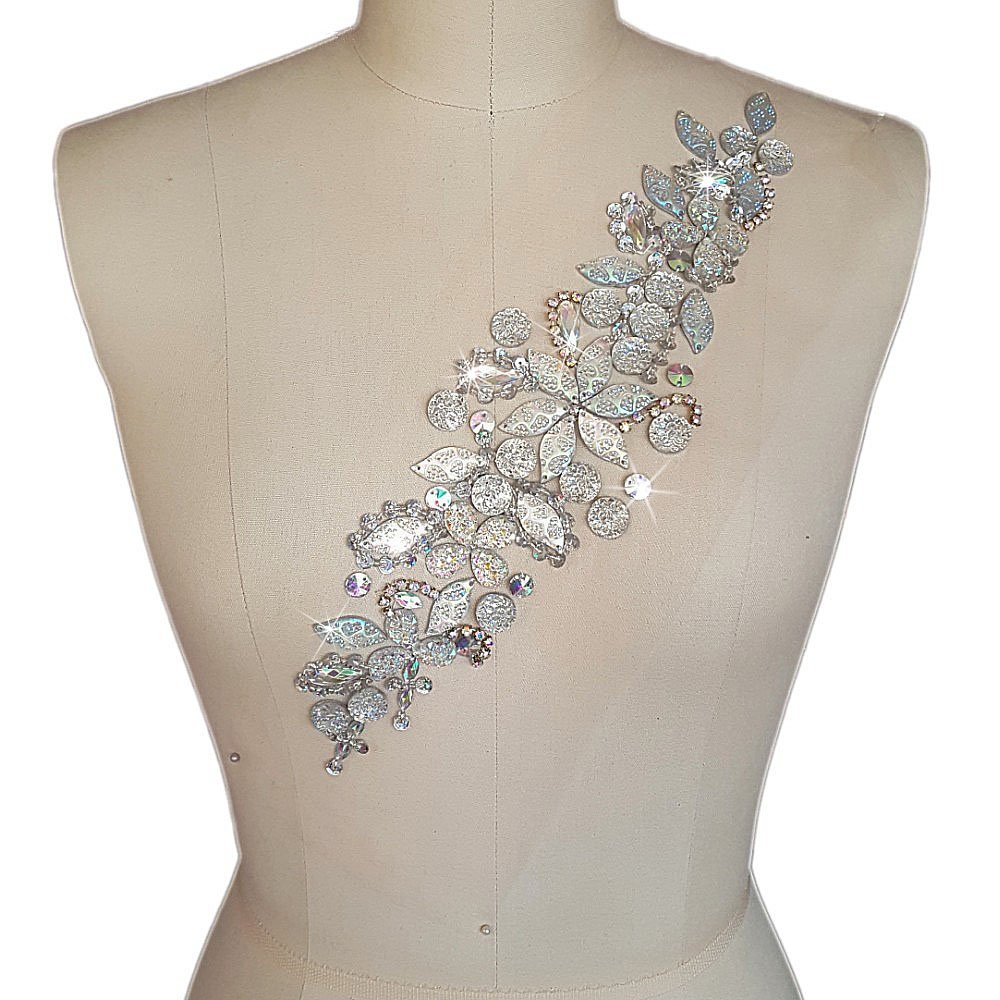 Amazon.com: Fashion! Pure Handmade Bright Crystal Patches Sew-on AB ...