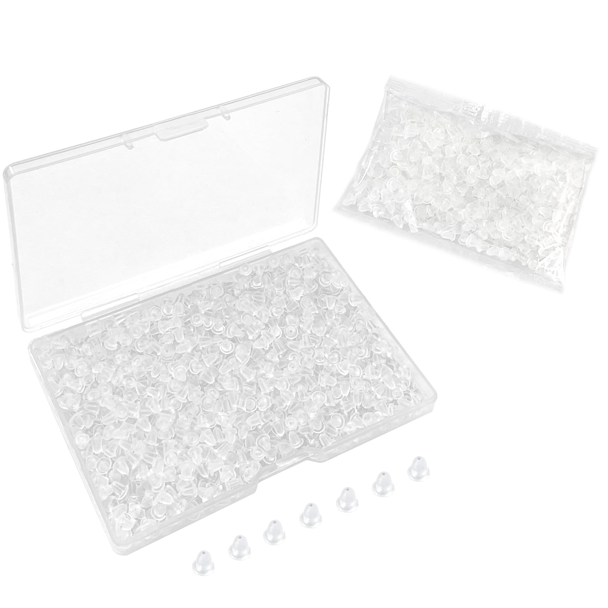 Amazon.com: YMSDZHL 1200pcs 4mm Silicone Earring Backs for Studs ...