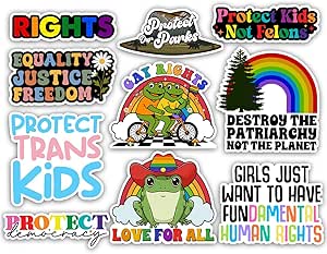 Amazon.com: BAVAHA (10pcs) Social Justice Stickers Bulk LGBTQ+ ...