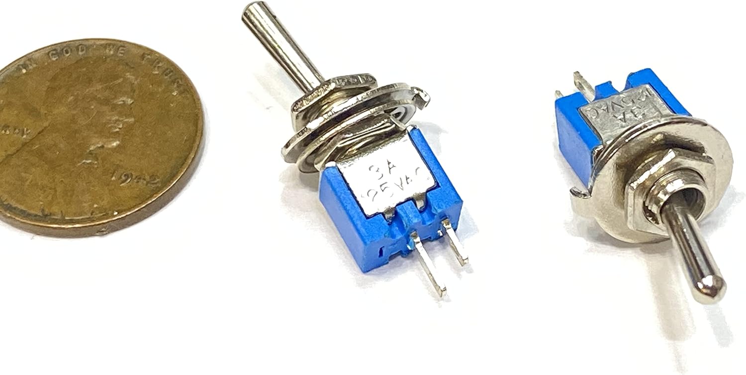 2 Pieces on/off sub miniature toggle switch On/On 2 Pins latching lock ...