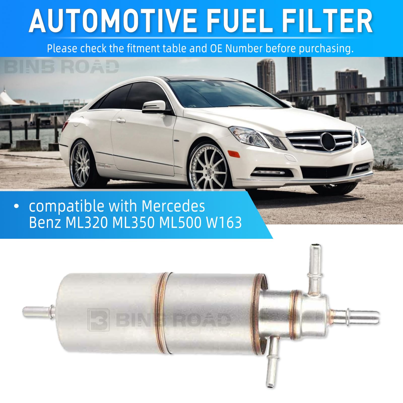 1634770801 Fuel Filter Compatible with Mercedes Benz ML320 ML350 ML500 ...