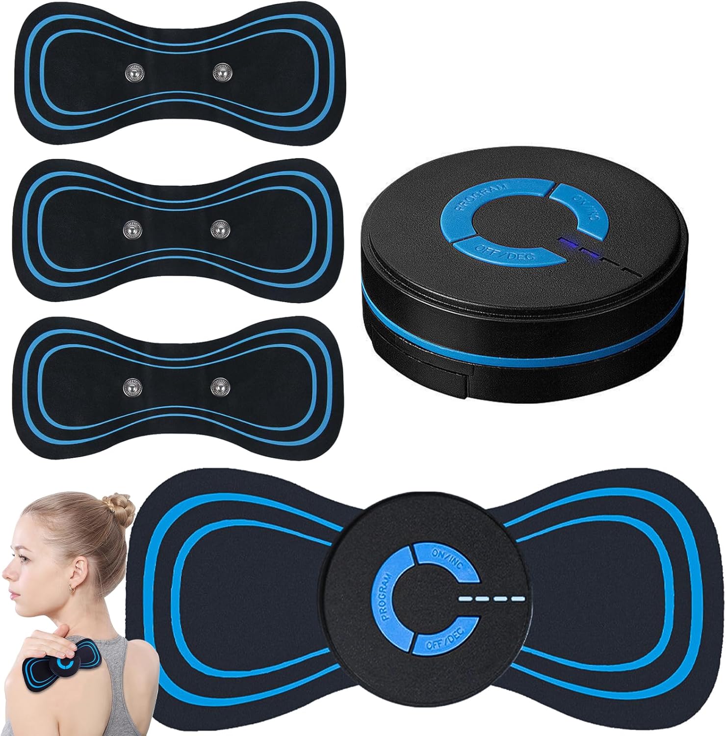 6 Pièces Massage Dos et Cervicales, Mini Masseurs Électriques Portables, Micro-courant EMS ...