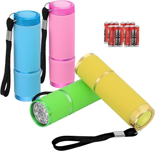 TISHOW Small Torch,4 Pack Super Torches LED Bright with 9 LEDs,Keyring ...