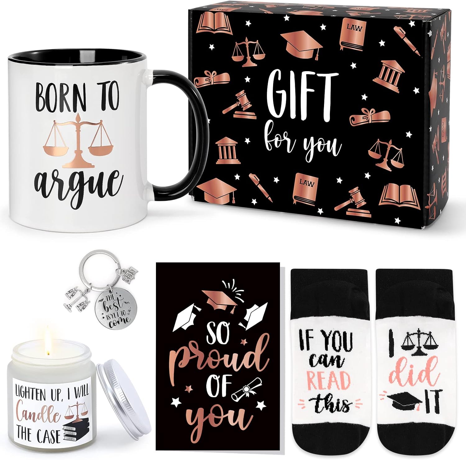 Amazon.com: Levfla Law Graduation Gifts Set, Lawyer Congratulations ...