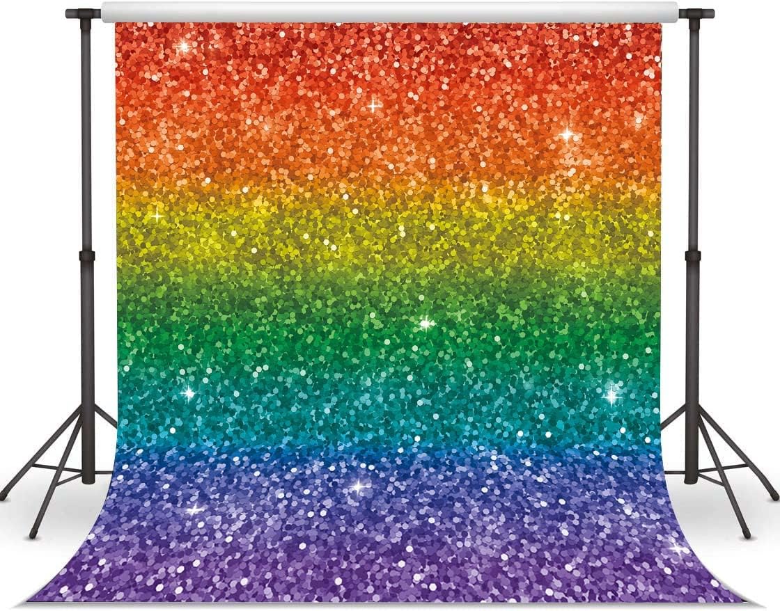 Amazon.com : Colorful Rainbow Printed Backdrop (No Glitter) Color Party ...