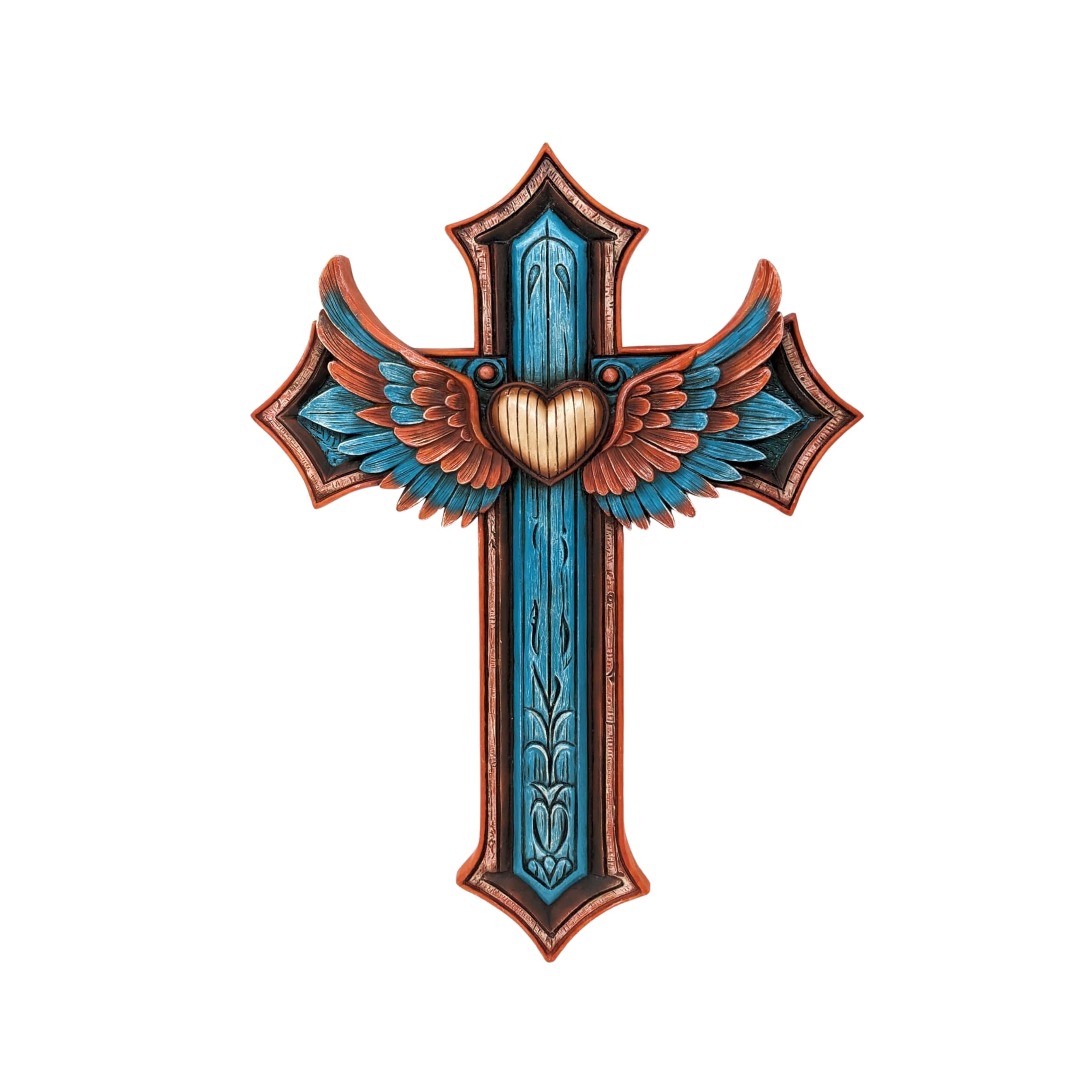 Heart With Angel Wings And Cross