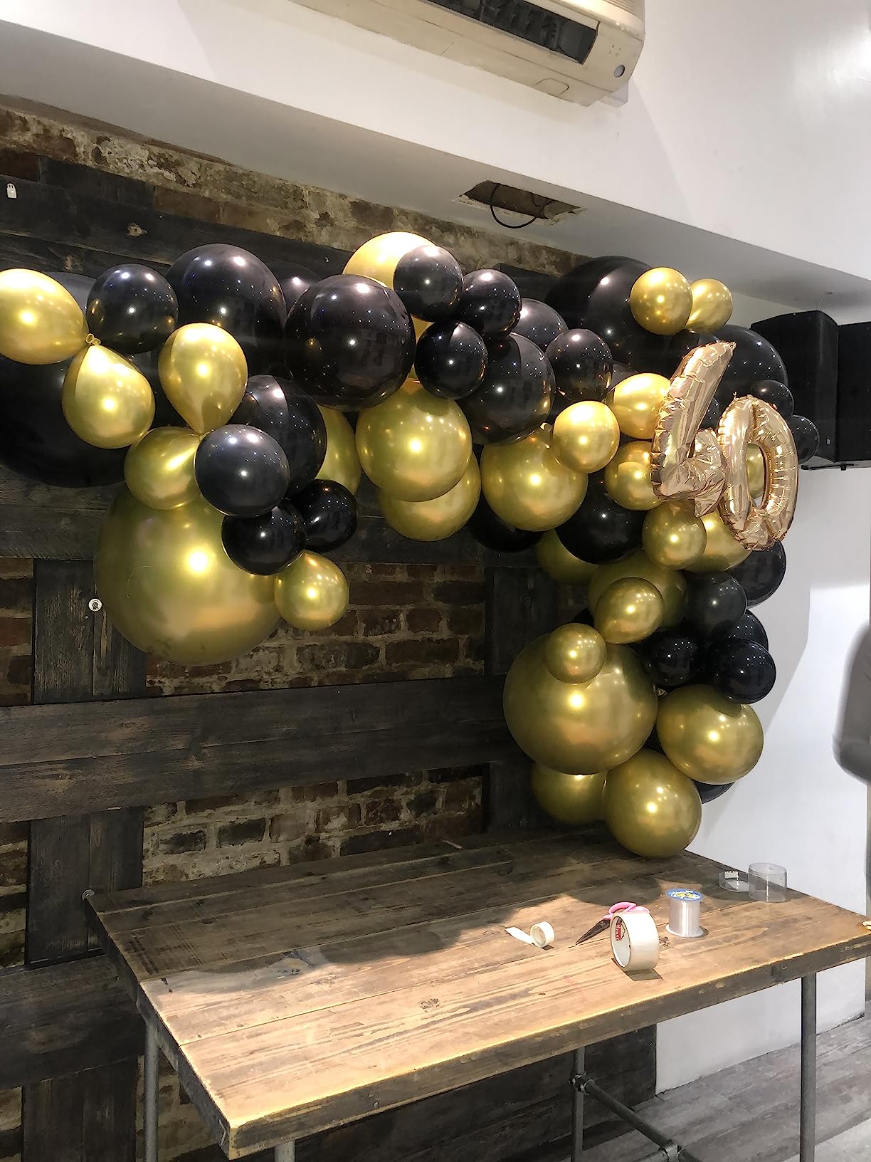 Black Gold Balloons Arch Garland Kit, 124Pcs Black and Gold Balloon ...