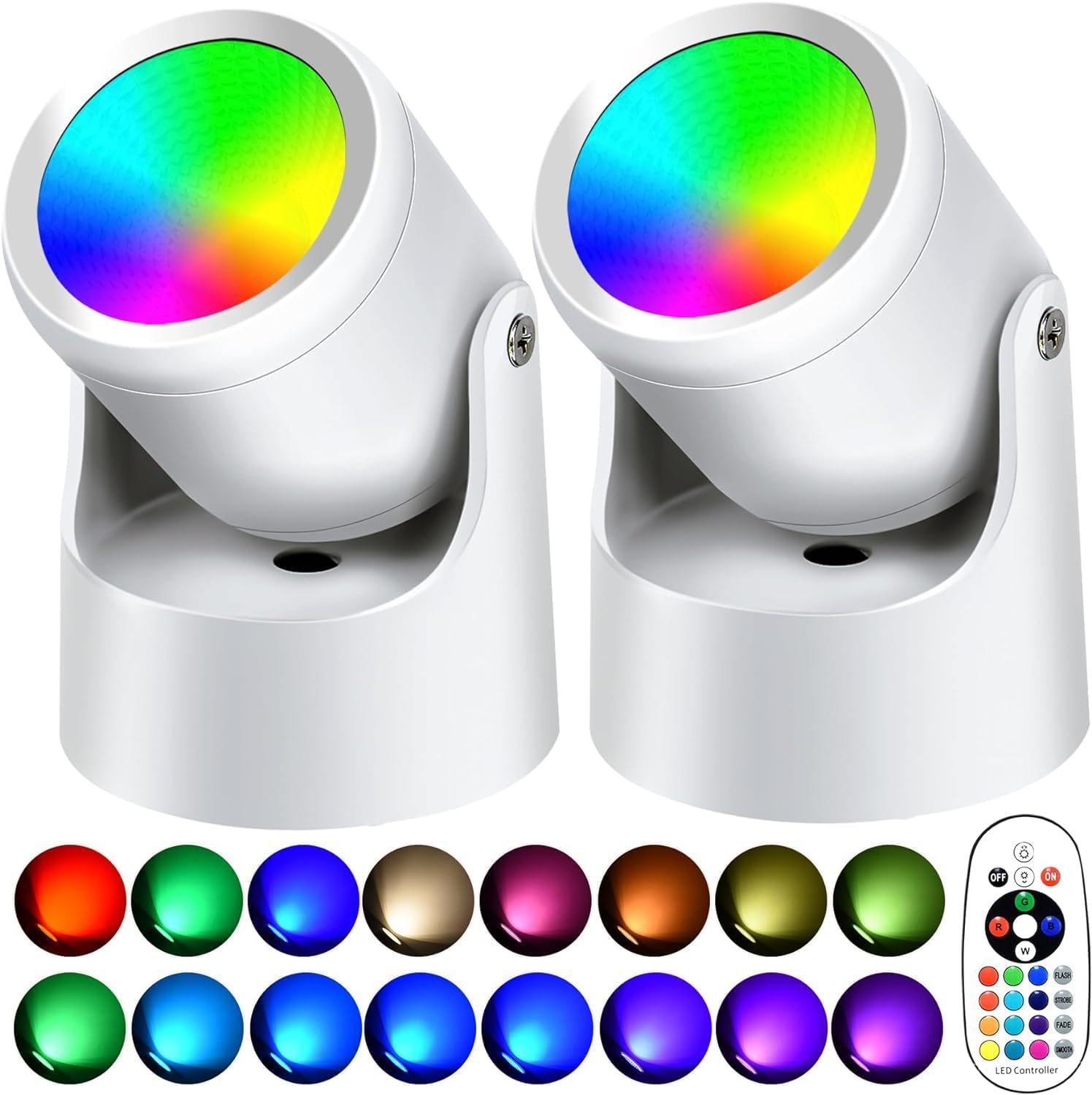 Tongue feast LED Spot Lights Indoor,RGBW Up Lights Indoor with Remote ...