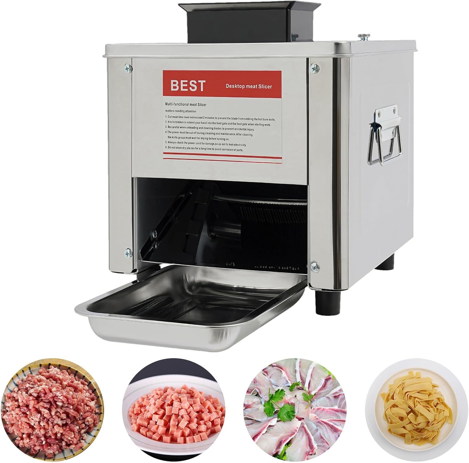 Amazon.com: 850W Meat Cutter Machine 2.5mm Electric Stainless Steel ...