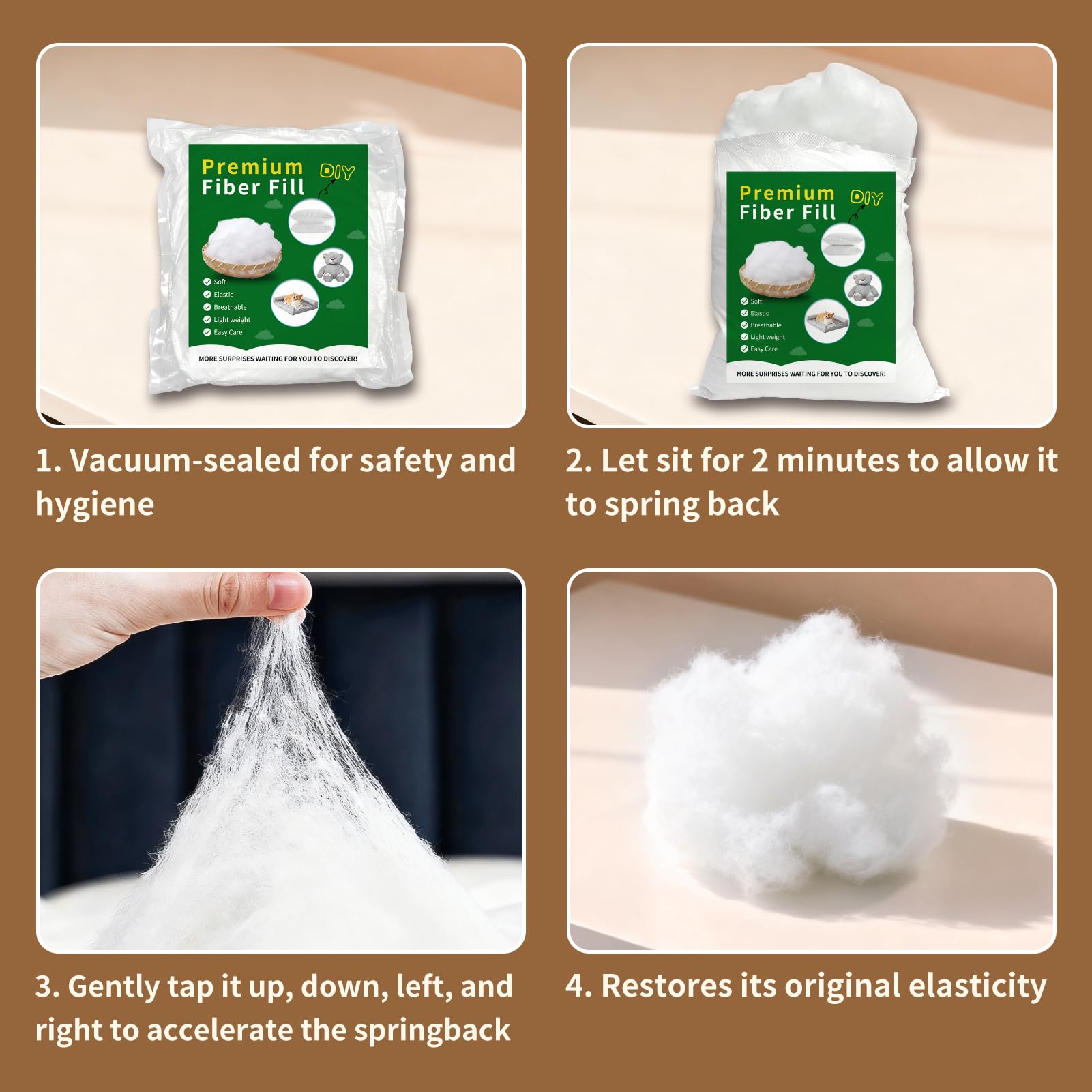 Snapklik.com : Polyfill Stuffing Fiber Fill 100g/0.22lb,Premium ...