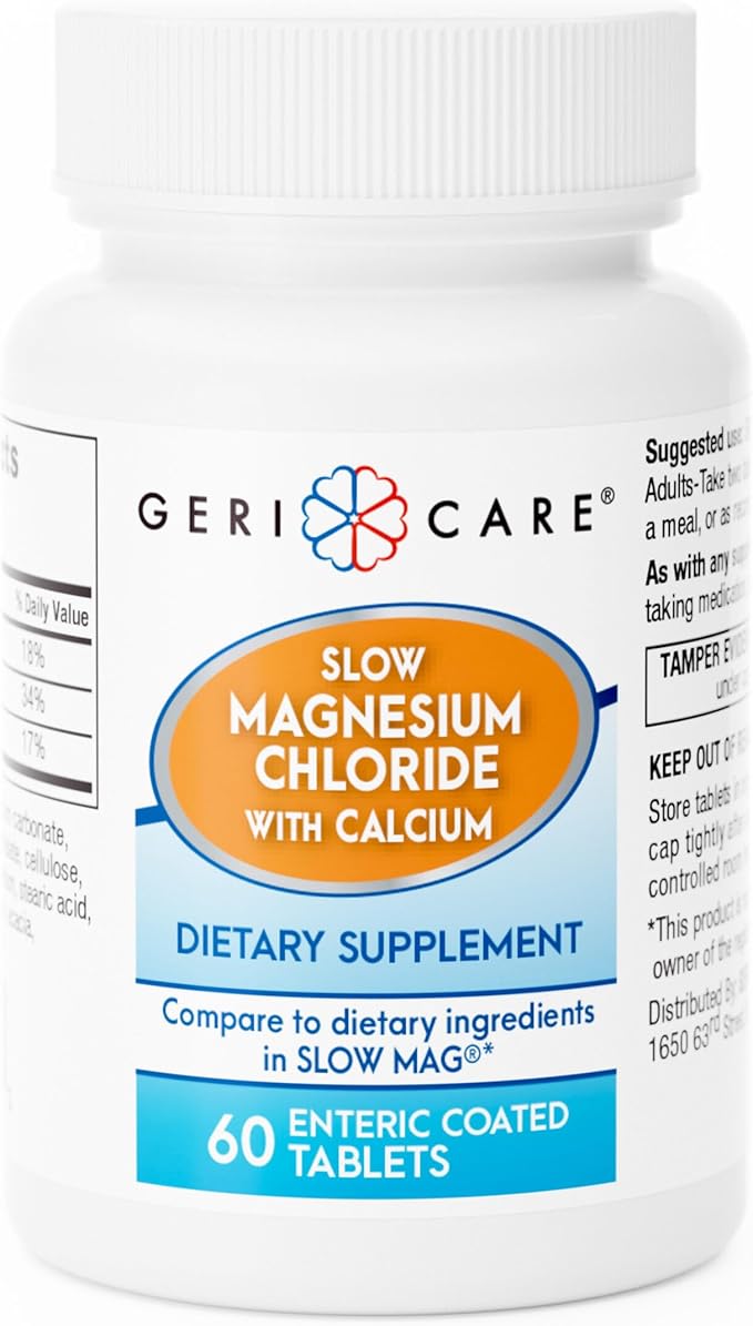 Amazon.com: Gericare Slow Magnesium Chloride | Calcium Tablets by Geri ...