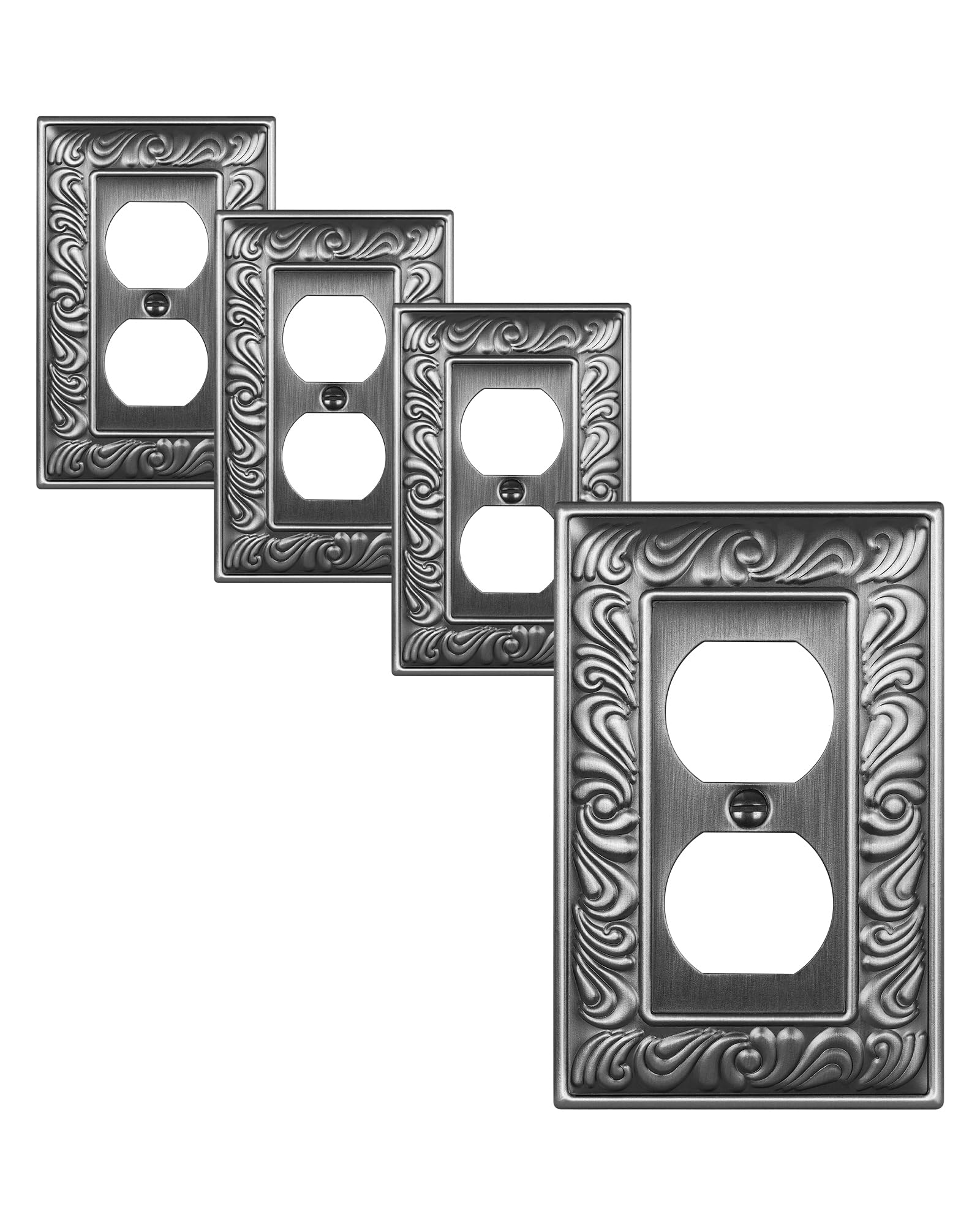 TREEWELL 4-Pack Duplex Outlet Cover Plate, Paisley Pattern Antique ...