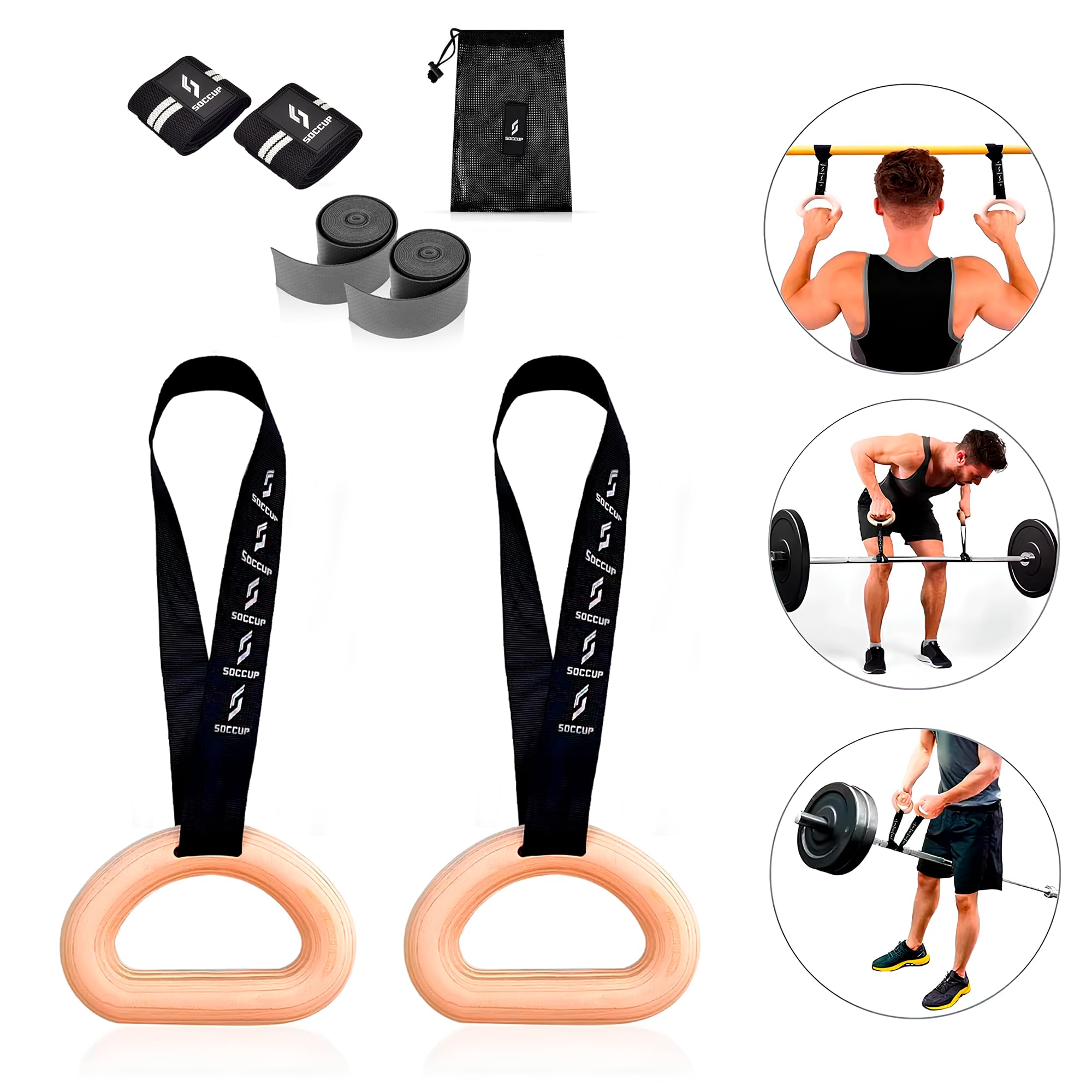 Amazon.com : SOCCUP Pull Up Handles — Pull Up Hand Grips Set includes ...