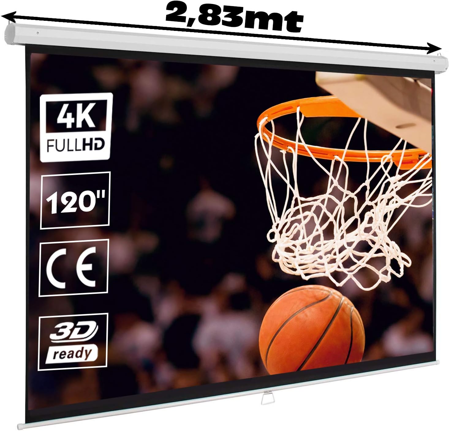 Écran de Projection Manuel 120" pounces Format 16:9 Enroulable Hauteur ...