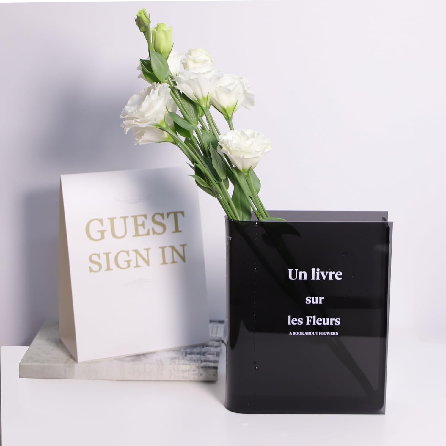 Amazon.com: Book Vase, Acrylic Book Flower Vase Artistic & Cultural ...