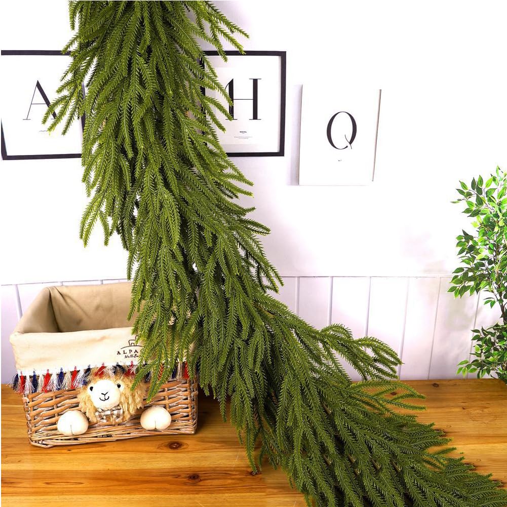 Cedar Garland, Norfolk Pine Garland, Faux Cedar Garland, Real Touch ...