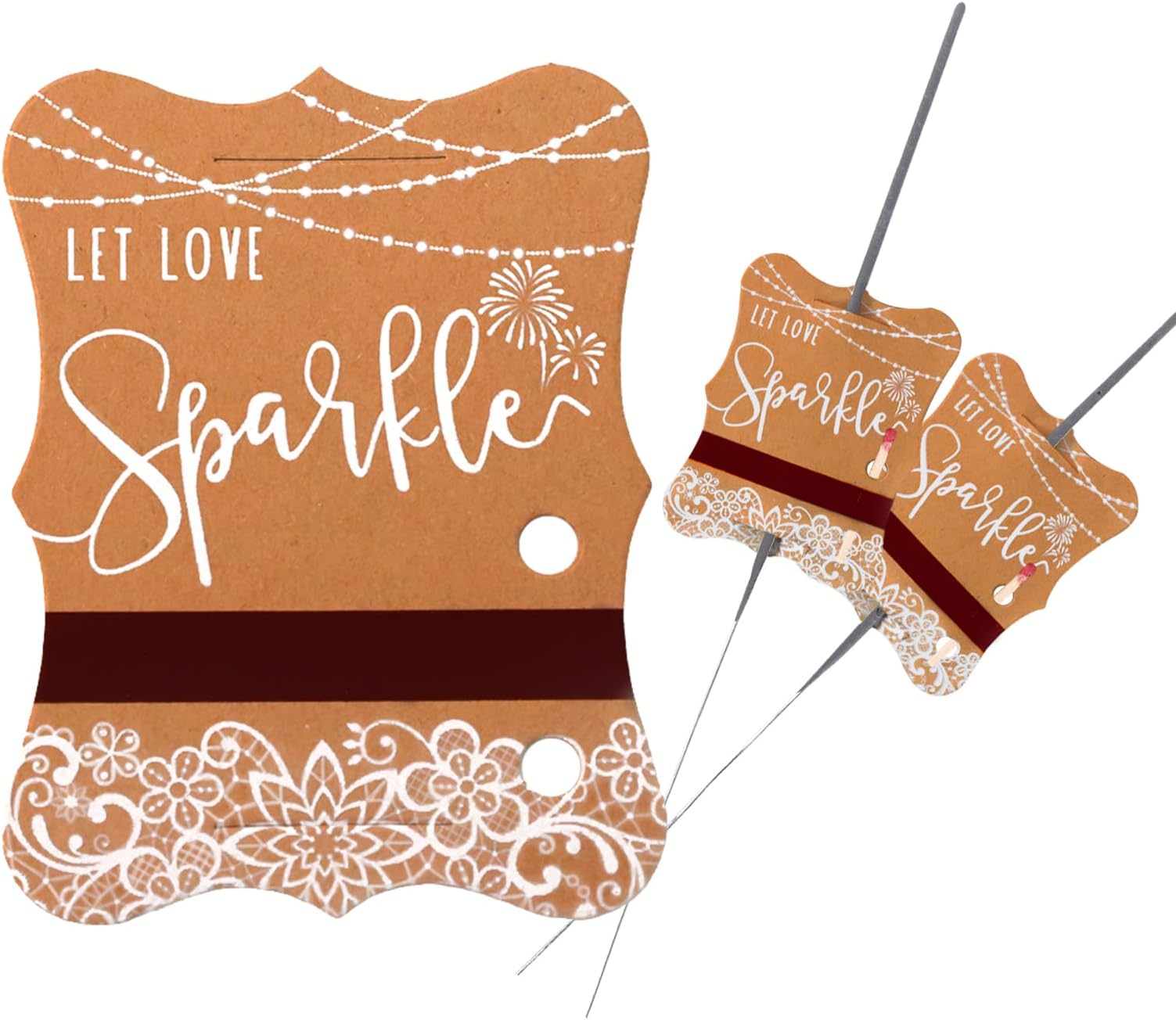 Amazon.com: 100PCS Kraft Wedding Send-Off Sparkle Tags with Match ...