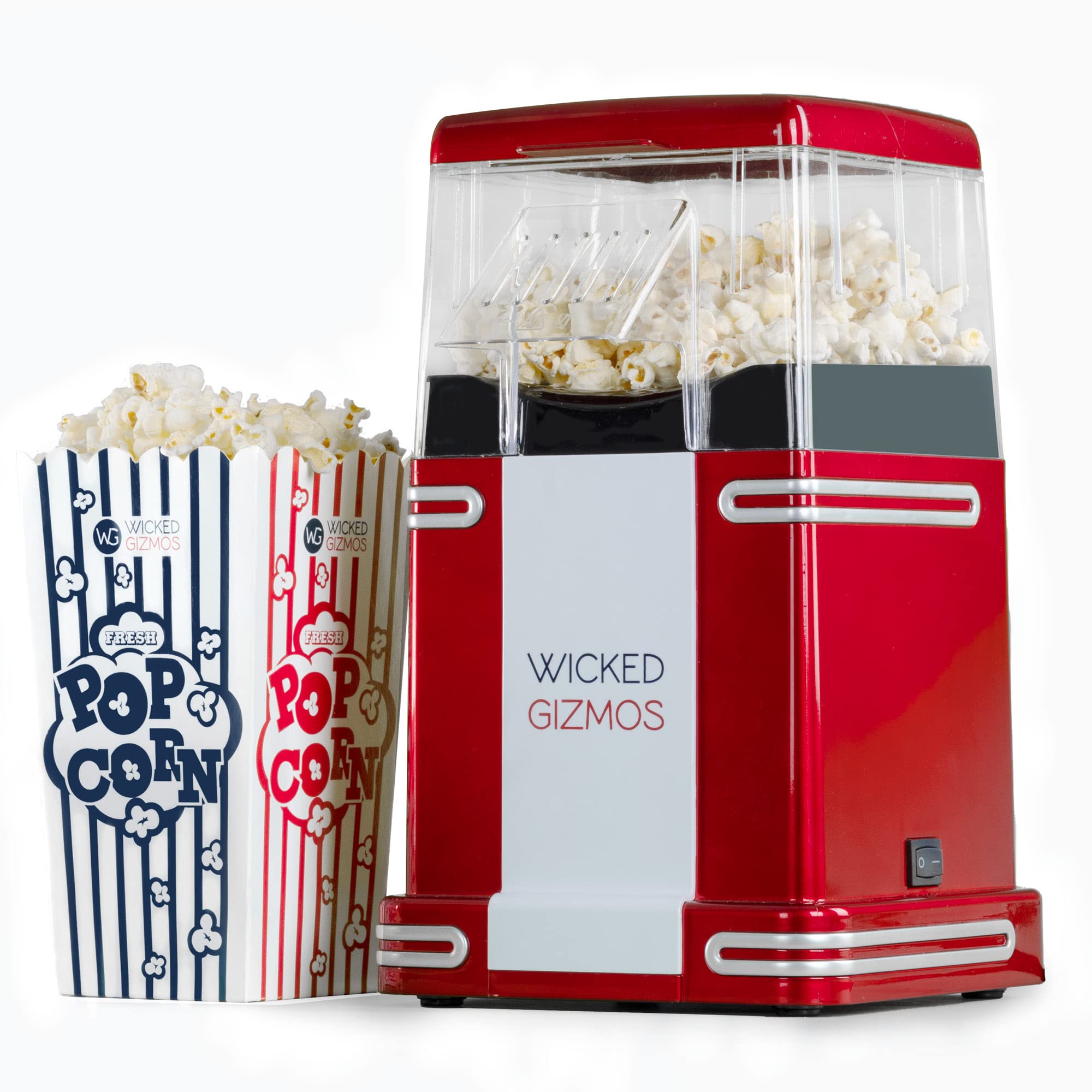 WICKED GIZMOS Red Electric 1200W Retro Popcorn Maker - Make Delicious ...