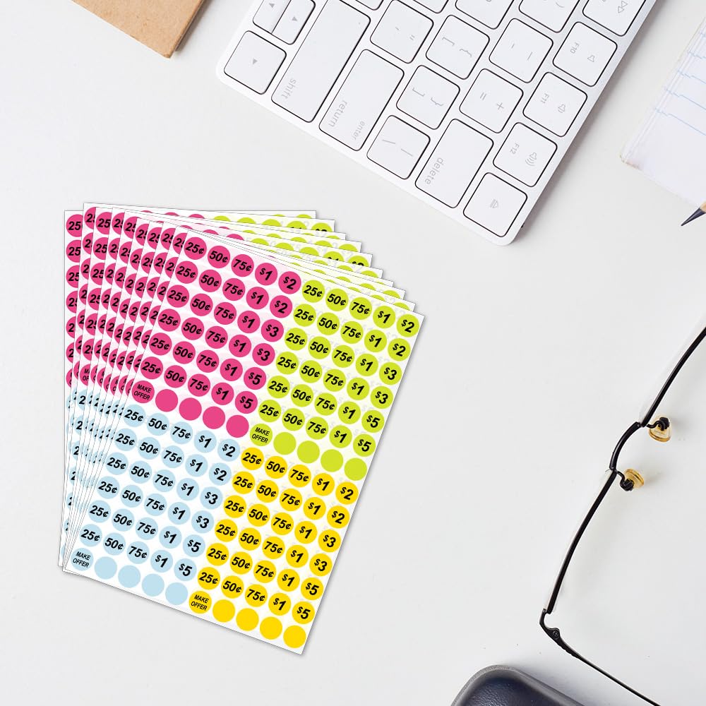 Snapklik.com : Garage Sale Stickers, 1400Pcs Yard Sale Stickers, Pre ...