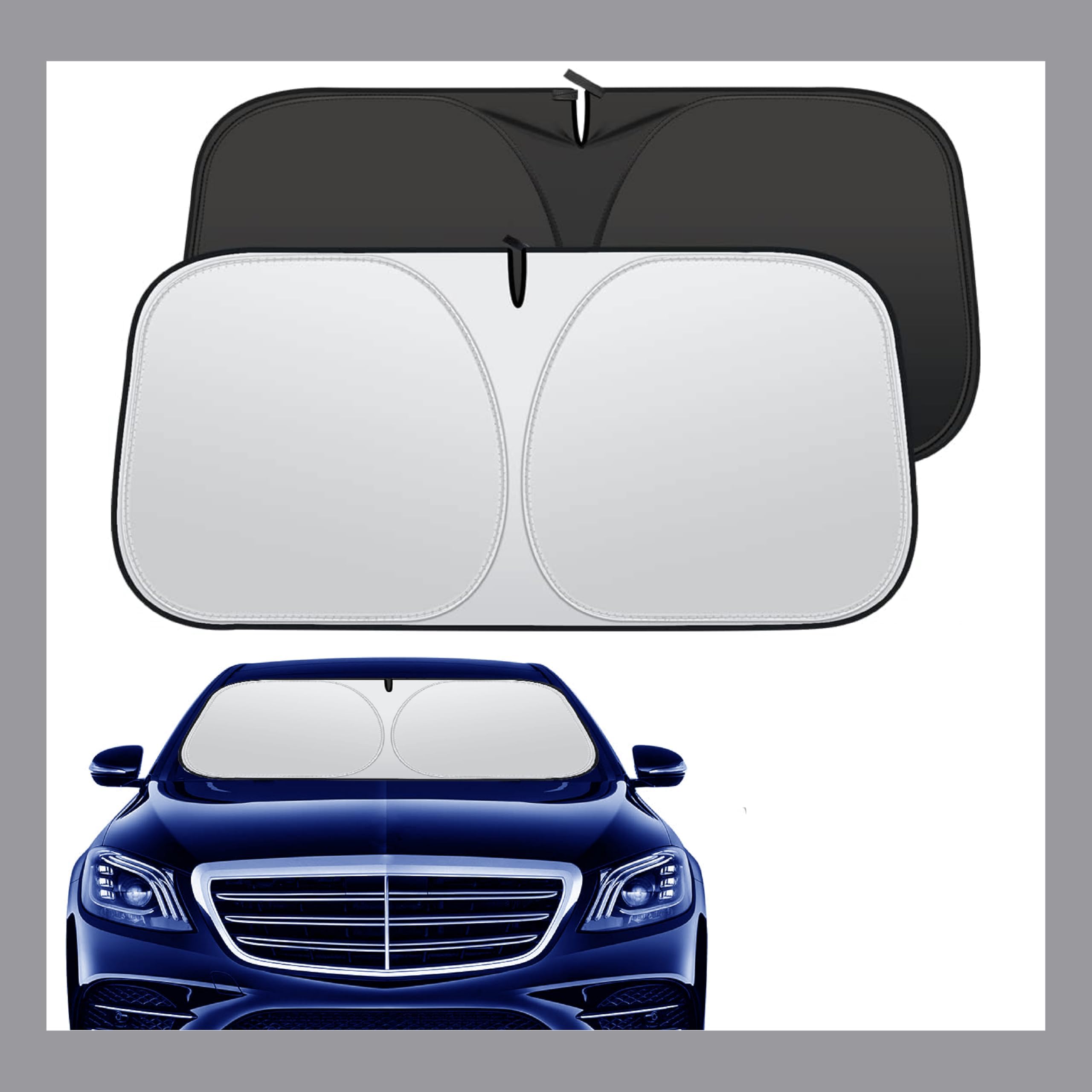 BuyOn Car Foldable Windshield Sunshade with Storage Bag, Auto Front ...