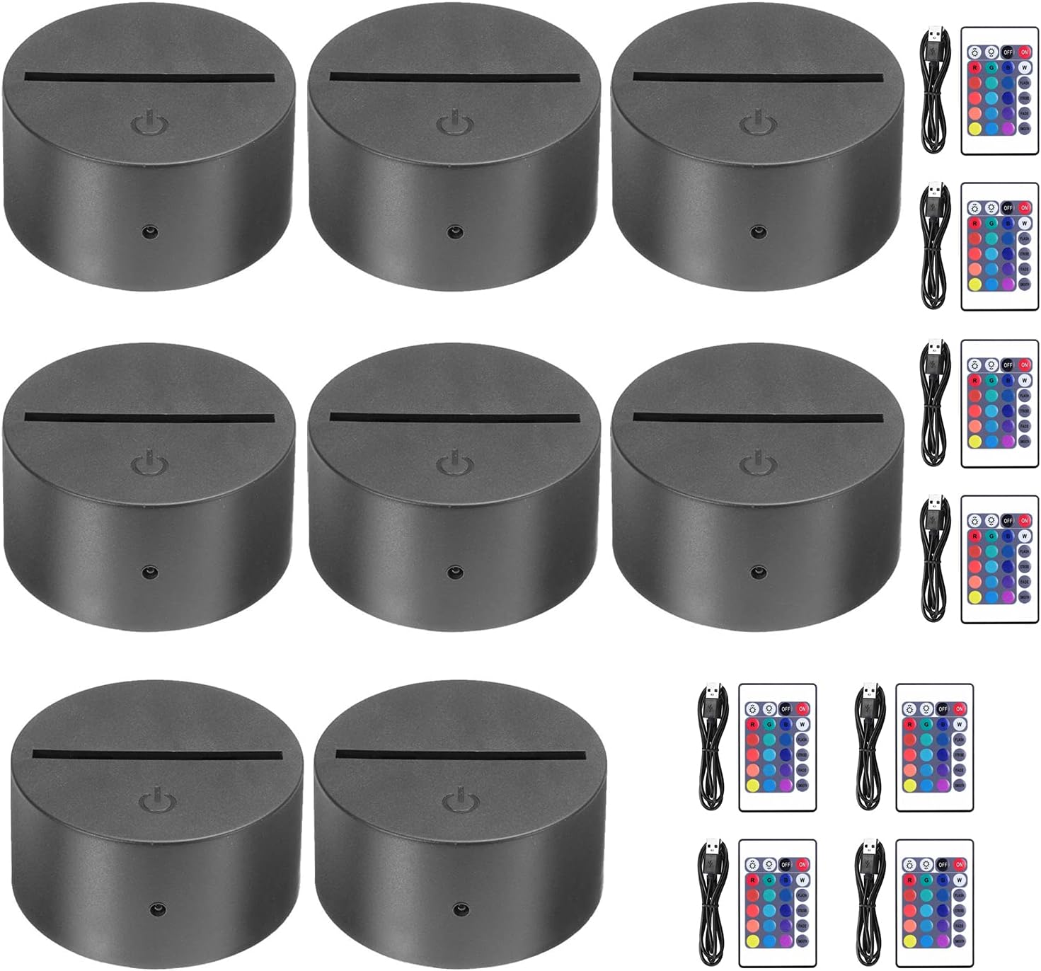 LED Light Base, 8-Pack 3D Night LED Light Lamp Base, Large Size Base ...