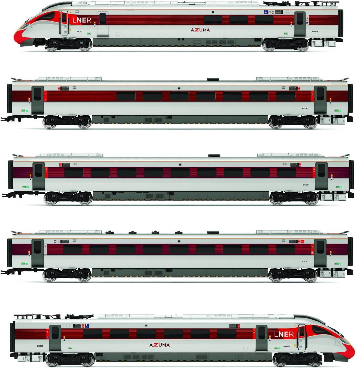 LNER Hitachi IEP Bi-Mode Class 800/1 'Azuma' Five Car Train Pack - Era ...