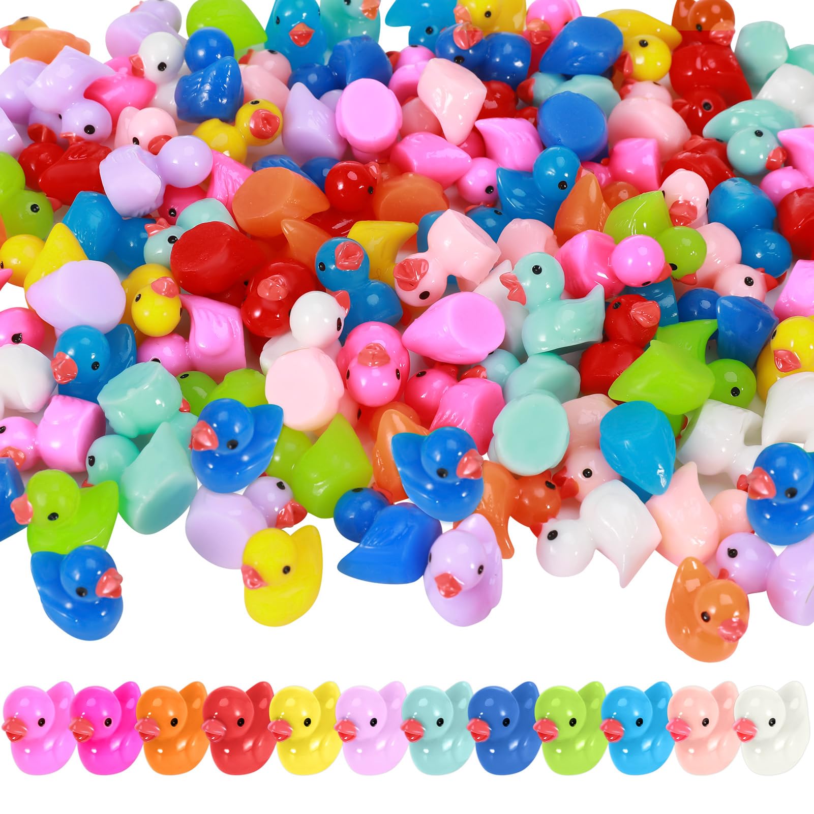 HEQU 120pcs Mini Resin Ducks, Tiny Ducks for Family Crafts Aquarium ...