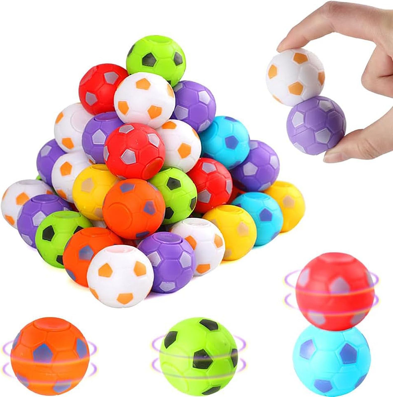 36 Pack Fidget Spinners Soccer Ball Toys Kids Soccer Party Favors ...
