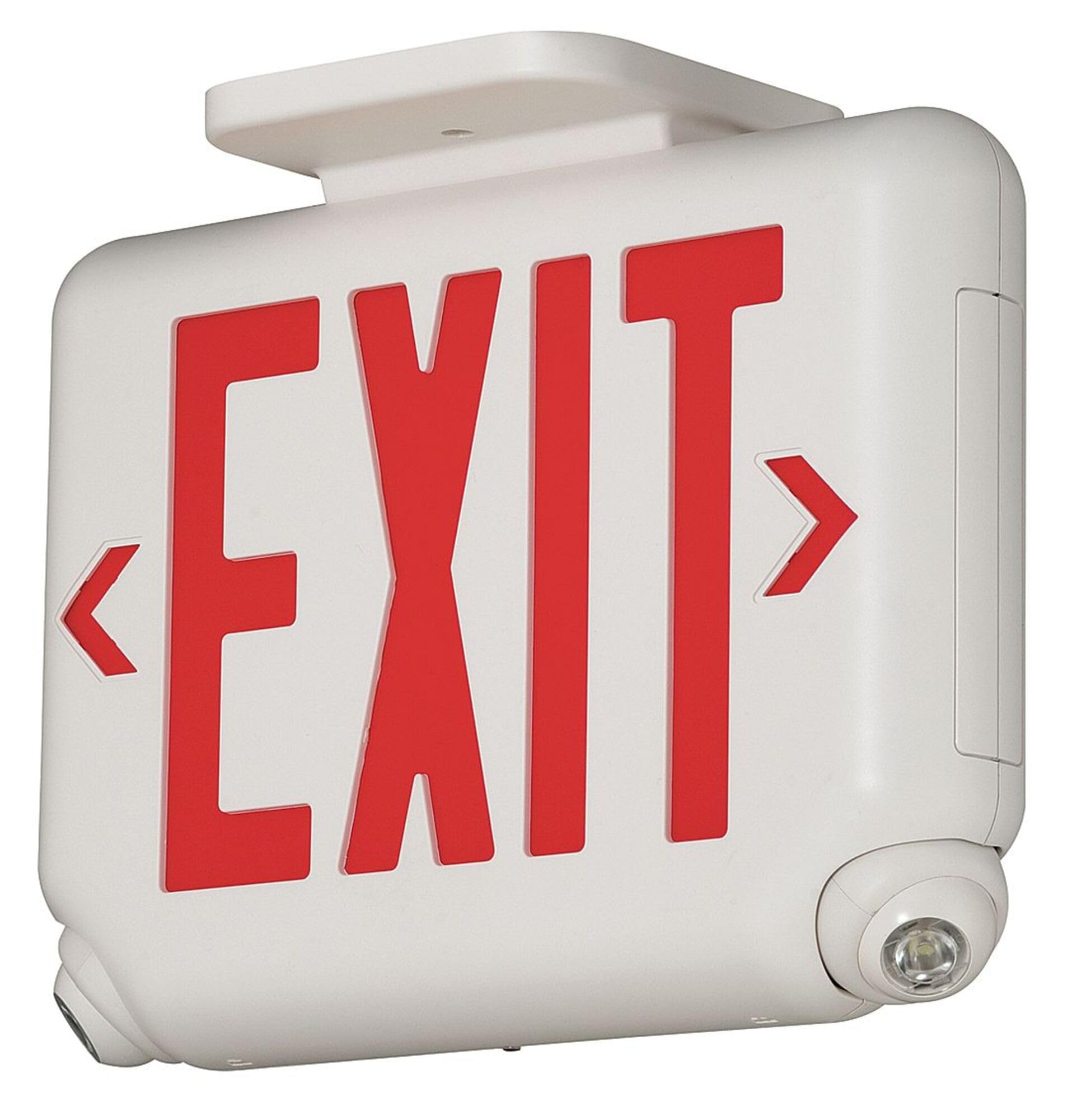 Dual-Lite EVCURWD4 LED Exit Sign & Emergency Light Combo, 1.7W Red ...