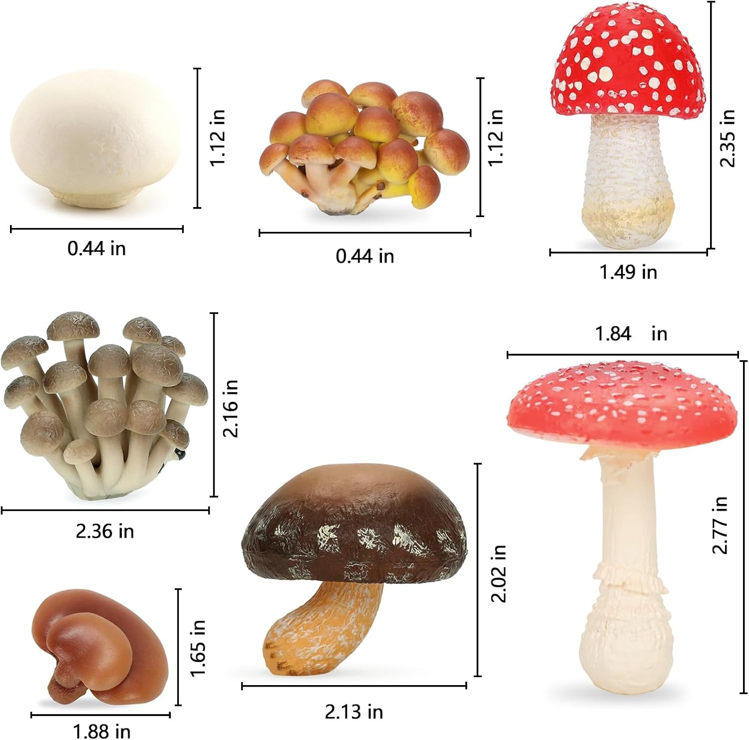 SVICCOOKQ Juego de 7 piezas de hongos en miniatura, figuras de hongos ...