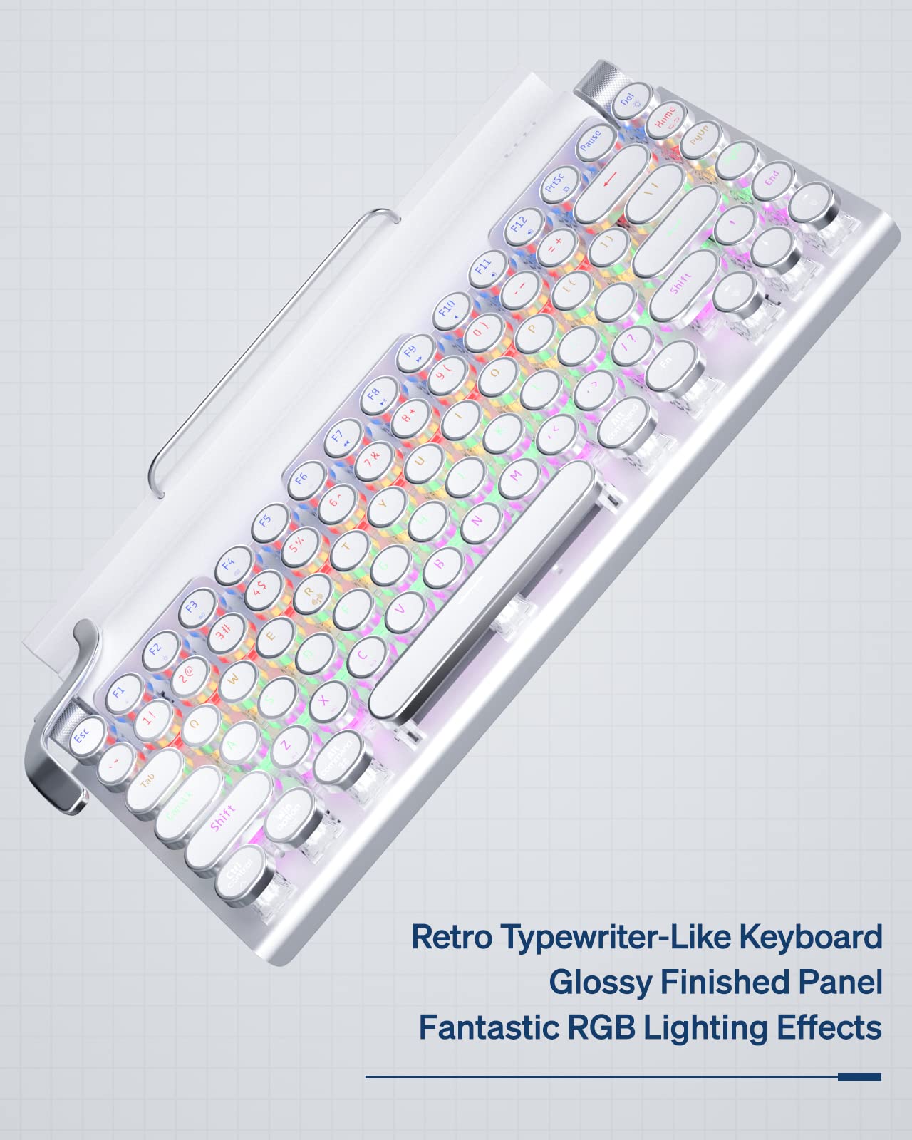 Doohoeek Multi Device Mechanical Keyboard with White Lighting for PC ...