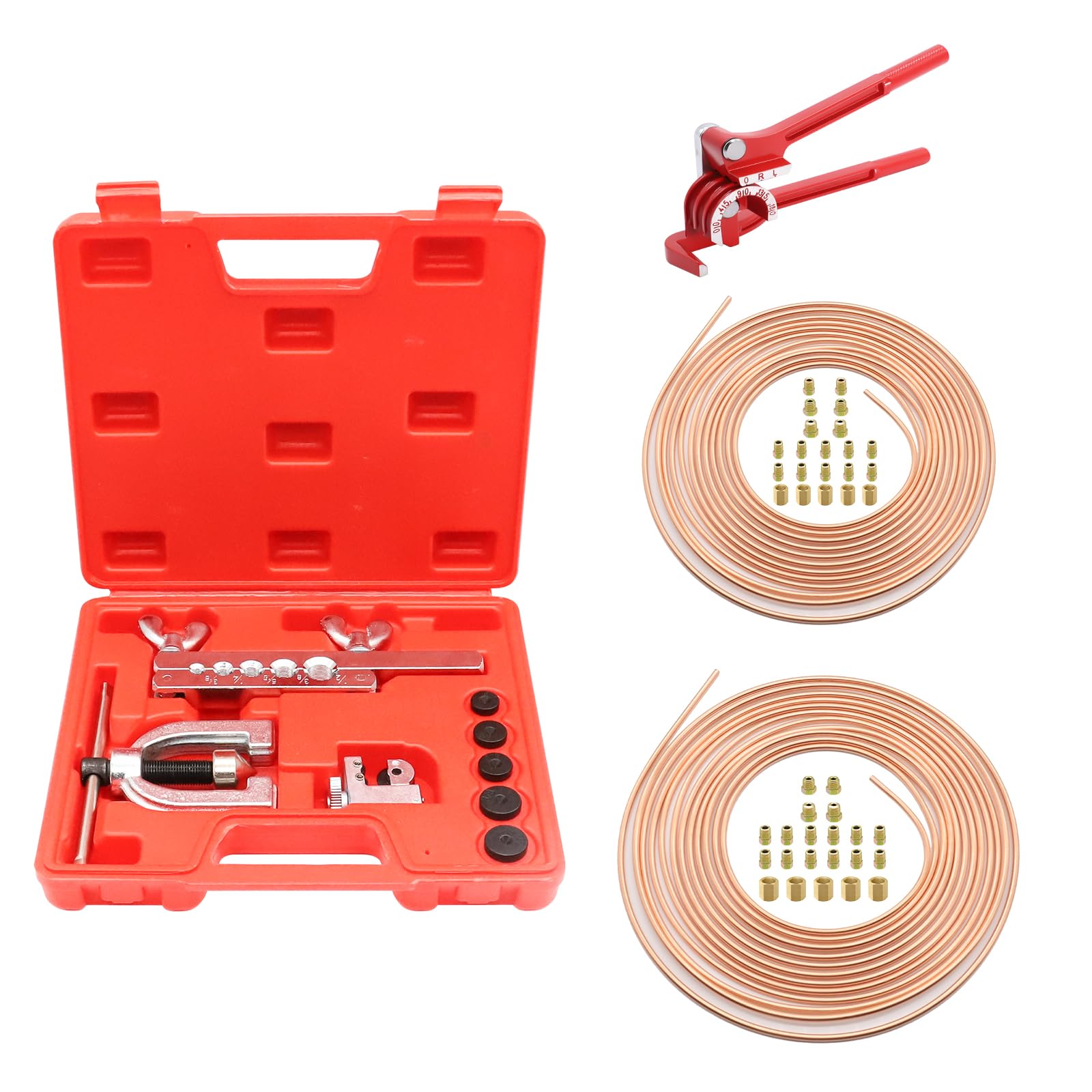 Amazon.com: Brake Line Flaring Tool Kit, 3/16＆1/4 Brake Line Kit ...