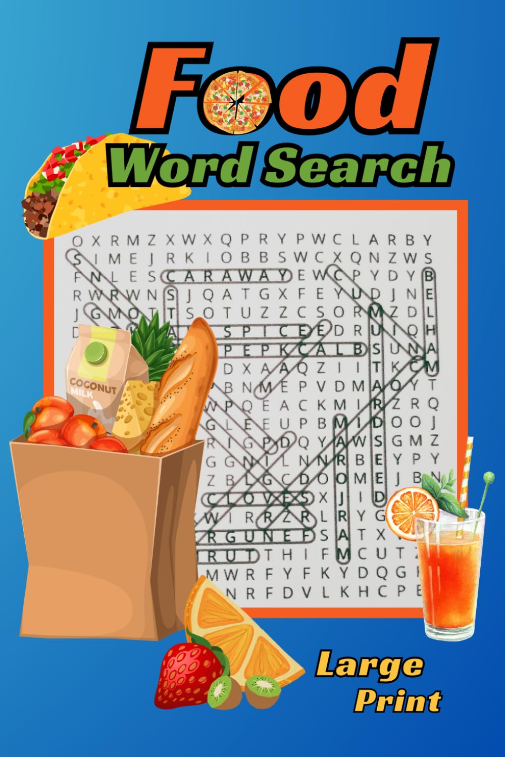 Amazon.com: Food and Cooking Word Find Puzzle Book: Relaxing Large ...
