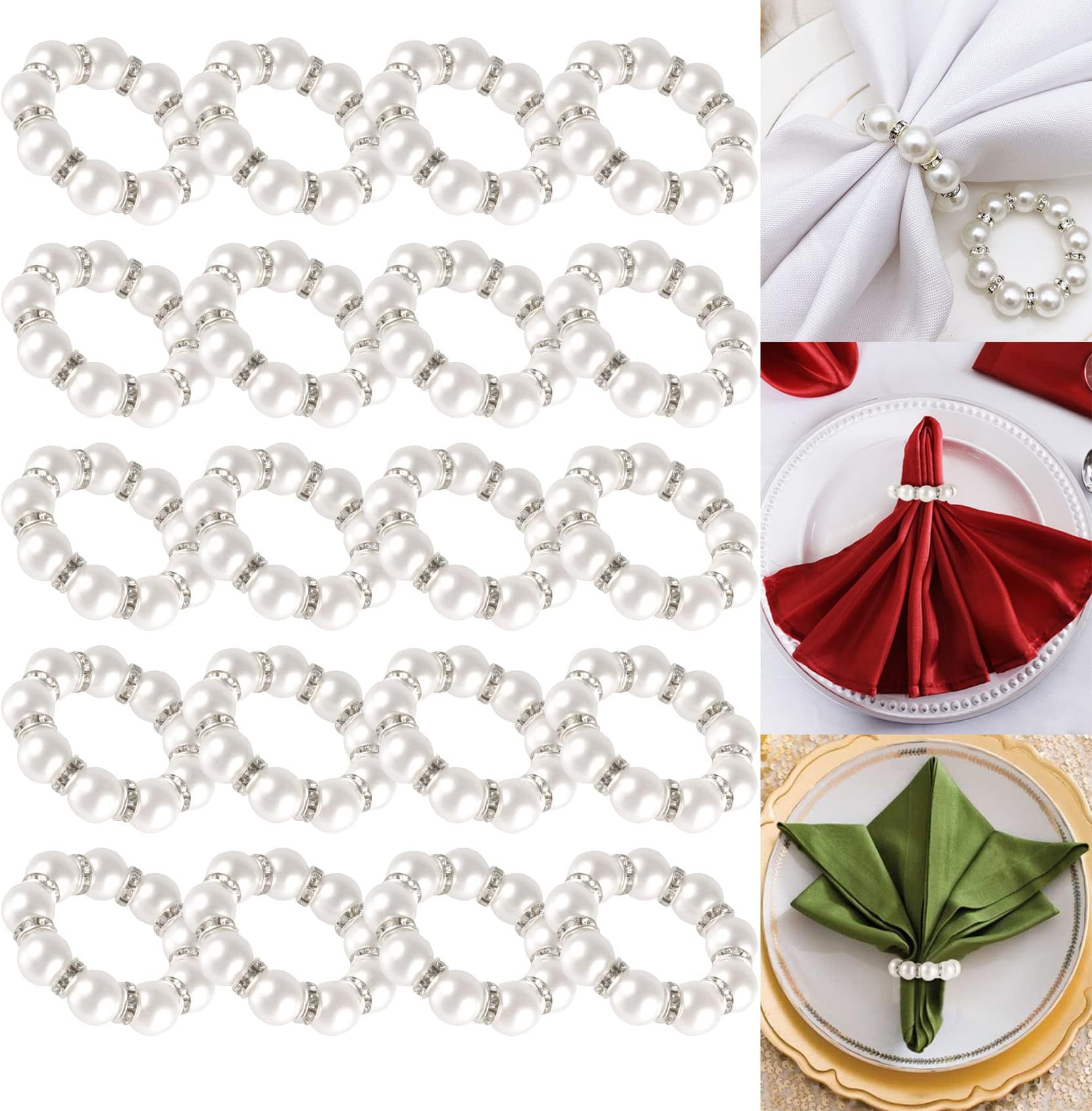 Amazon.com: 48 Napkin Rings - Clear 1.75" Outside Diameter : Home & Kitchen