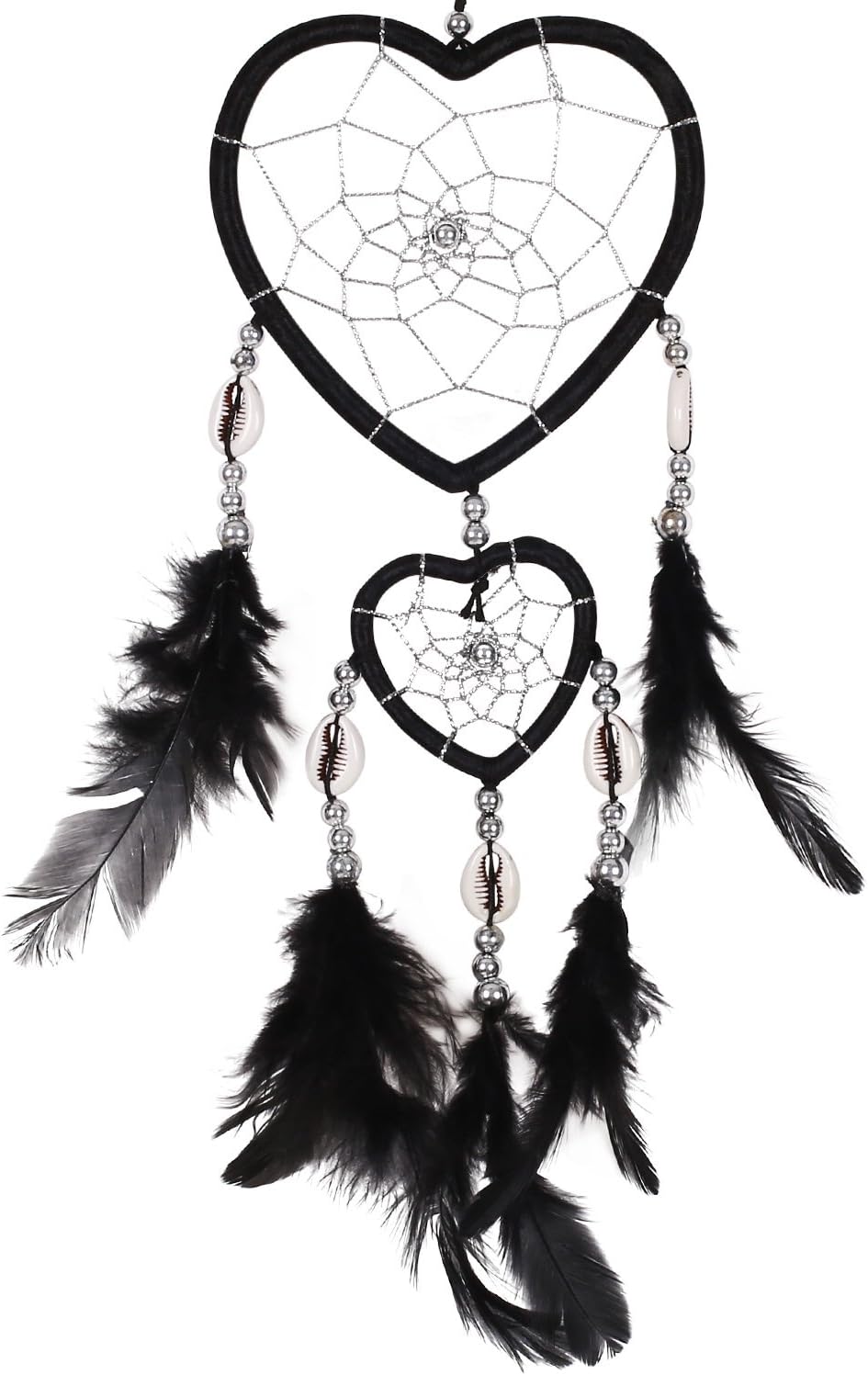 Soledi Acchiappasogni indiano con piume, a forma di cuore, regalo e decorazione per casa, parete ...