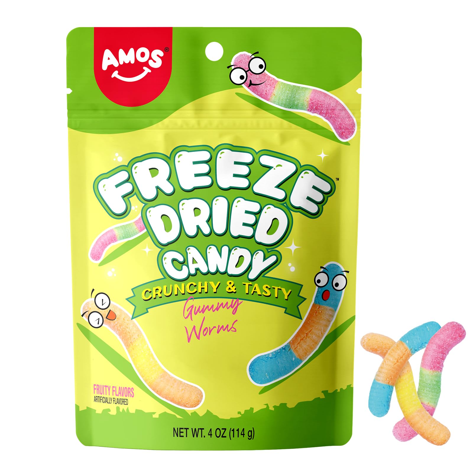 Snapklik.com : Freeze Dried Gummy Worms, Premium Crunchy Fruit-Flavored ...