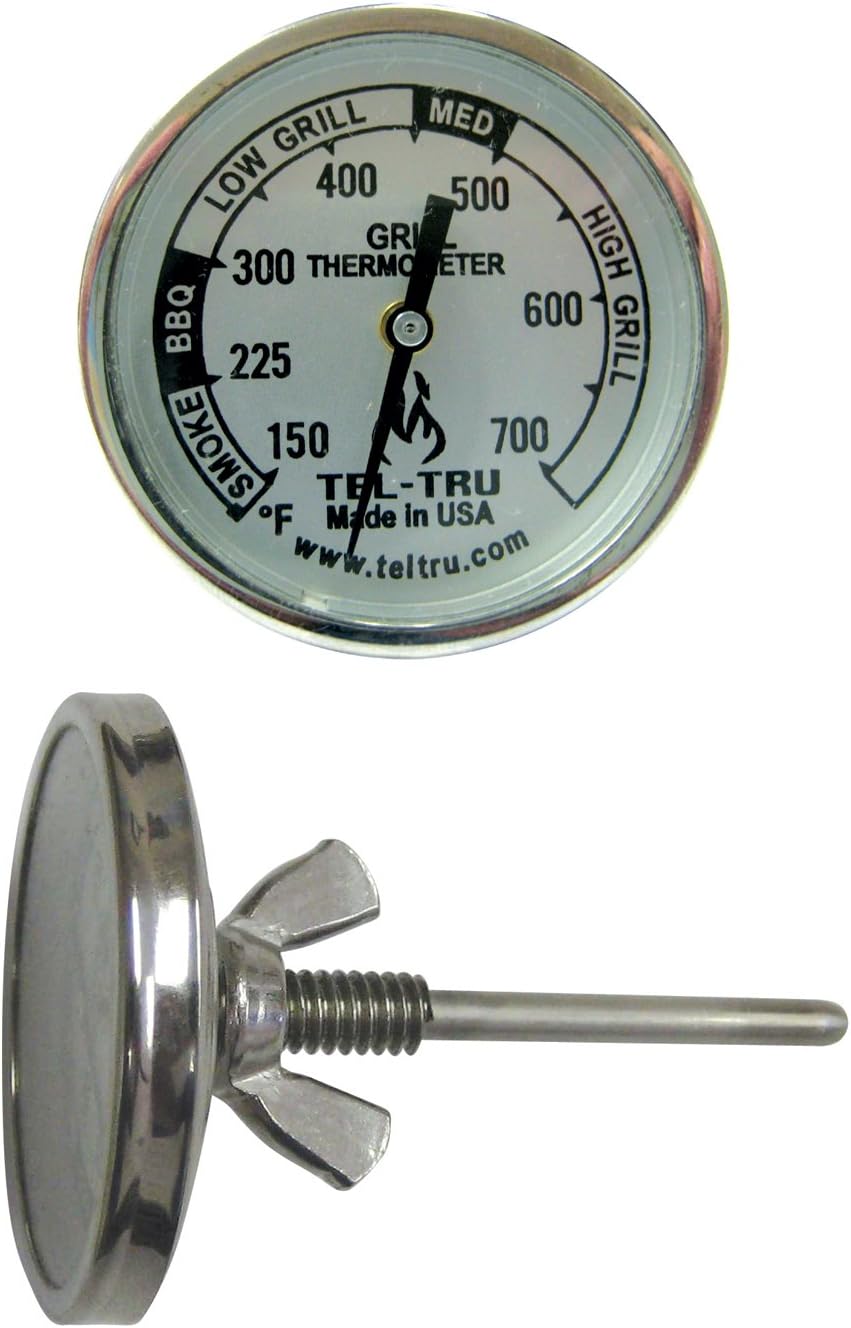 Tel-Tru BQ100 Barbecue Grill Thermometer, 1-3/4 inch dial, 2.13 inch ...