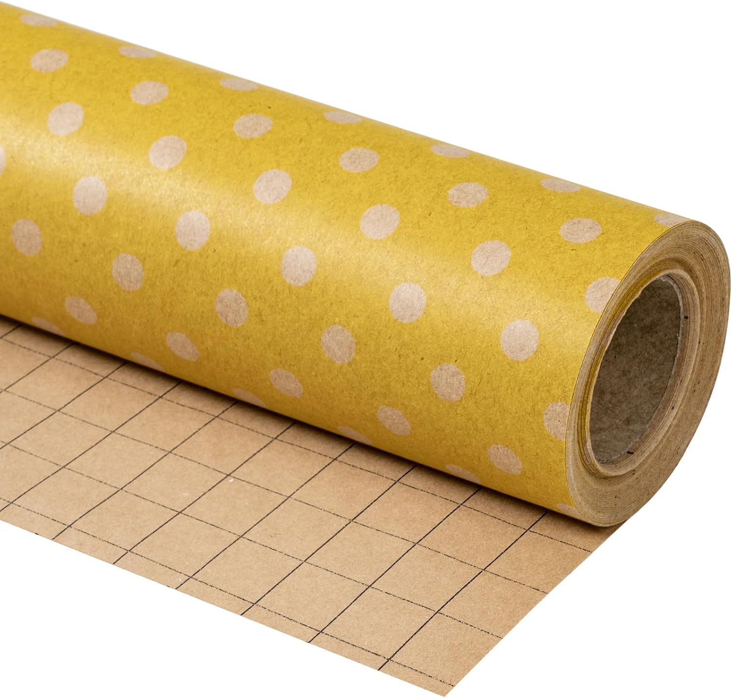 Amazon.com: RUSPEPA Kraft Wrapping Paper Roll - Mini Roll - Dots Design ...