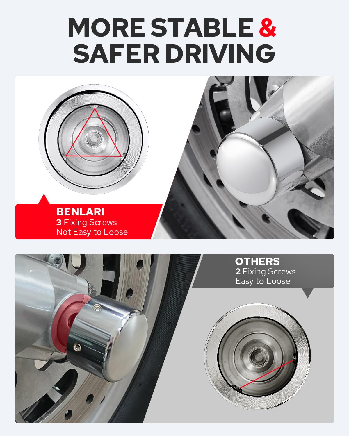 Snapklik.com : Benlari Upgraded Front Axle Nut Covers, CNC Stealthy ...